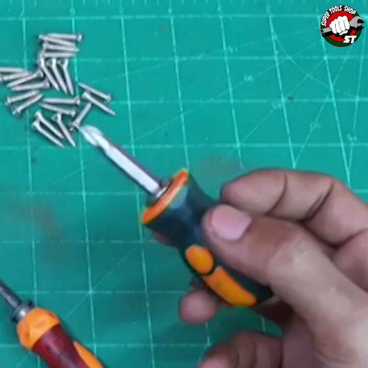 STARNIC ไขควงหัวโต สลับแฉกแบนได้ ด้ามหุ้มยาง No.3562 ไขควงสลับ หัวโต (ปากแบน - ปากแฉก) ปลาย ...