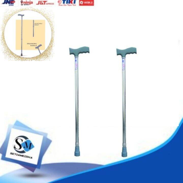 Tongkat Kaki Lurus Aluminium / Alat Bantu Jalan Orang Tua Ketinggian ...