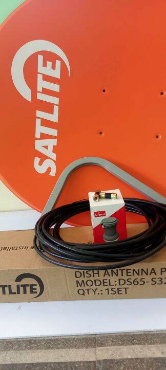 Dish kit cimplete LNB,connector,wire and plate | Lazada PH