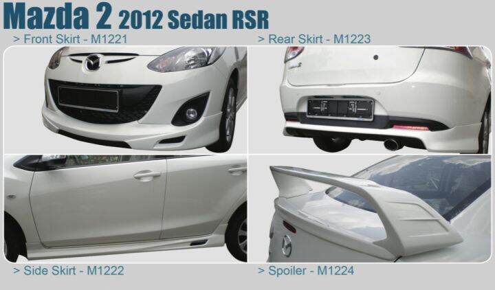 Mazda 2 Sedan Hatchback RSR Bodykit body kit front side rear skirt lip ...