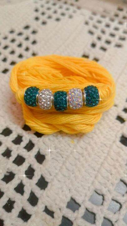 Emerald green and white Stone with manjal thali kayiru | Lazada