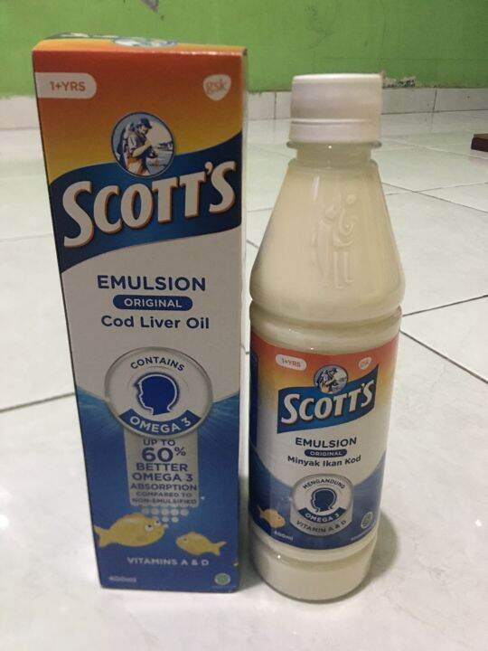 Minyak ikan Scott emulsion original 400ml | Lazada Indonesia