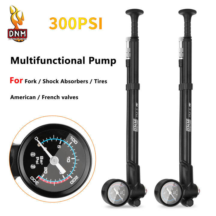 ปั๊มลมอลูมิเนียมอัลลอยแบบพกพาปั๊มจักรยาน DNM 300PSI น้ำหนักเบาพิเศษ ...