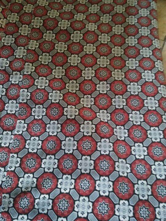 kain bahan batik bunga matahari warna merah lebar 150 cm | Lazada Indonesia