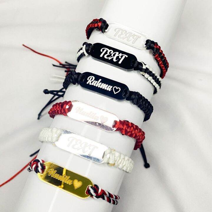 GELANG CUSTOM NAMA AKRILIK OVAL BERBAGAI WARNA GELANG COUPLE NAMA ...