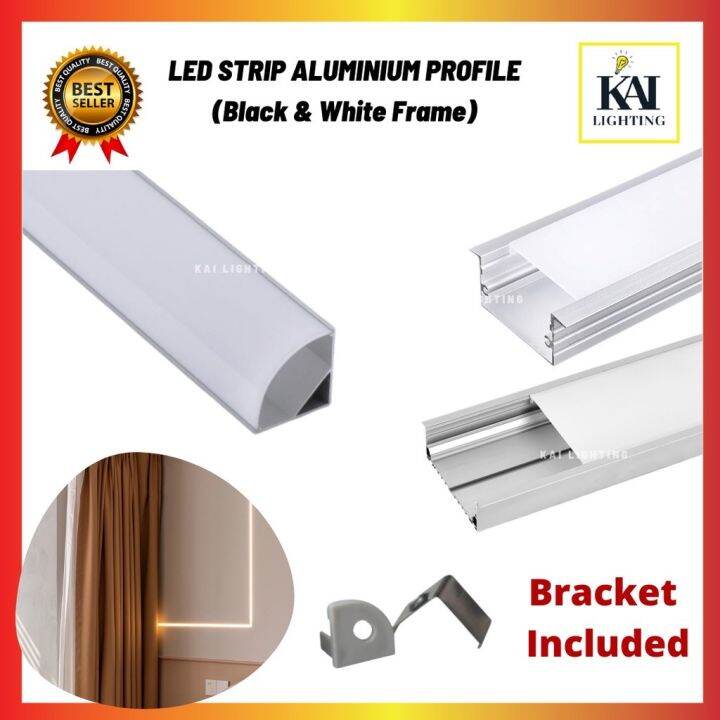 (1 METER) LED strip light aluminium U channel / profile track rail ...