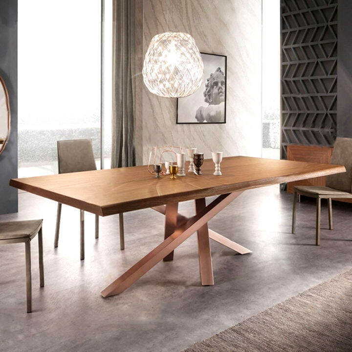 Nordic Solid Wood Dining Table Log Long Table Workbench Office Desk ...