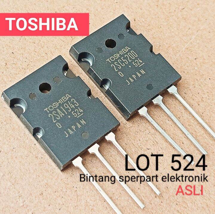 TRANSISTOR 2SA1943 2SC5200 ORIGINAL ( LOT 524 ) MADE JAPAN TOSHIBA 2SA1943 TOSHIBA 2SC5200 ...