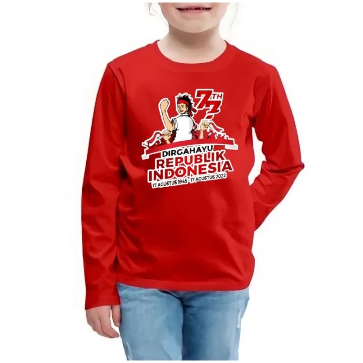 Kaos Anak Hut Ri Kemerdekaan 17 Agustus Merah Putih Legan Panjang Unisex | Lazada Indonesia