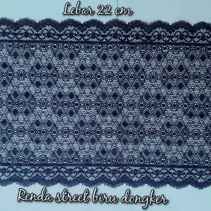 per 2 meter renda street warna biru dongker lebar 22 cm | Lazada Indonesia