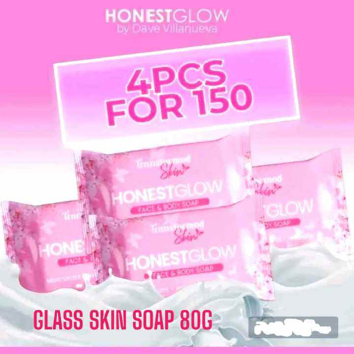(4 for 150) Honest Glow Glass Skin Soap for face and body Whitens ...