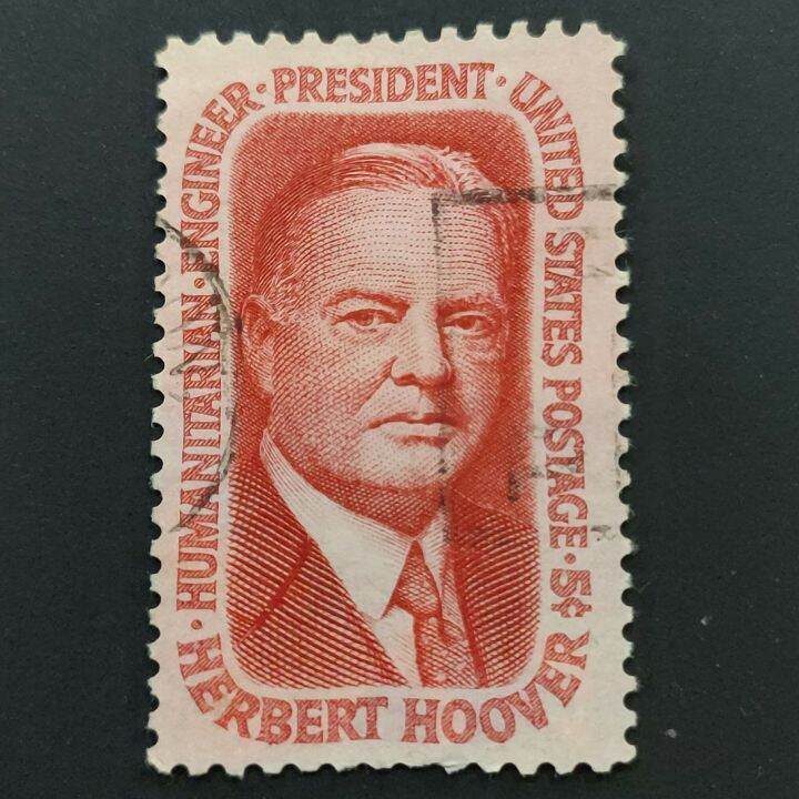 1965 Stamp USA-Complete Unique Used Stamp-5c Herbert Hoover-An American ...