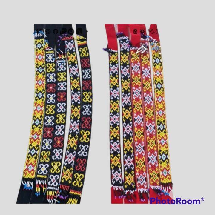 Ikat Kepala manik khas dayak kalimantan warna merah dan hitam | Lazada ...