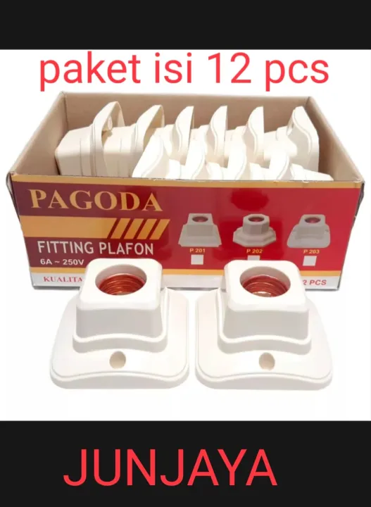 (paket isi 12 pcs) fitting lampu tempel/ fitting plavon/rumah lampu ...