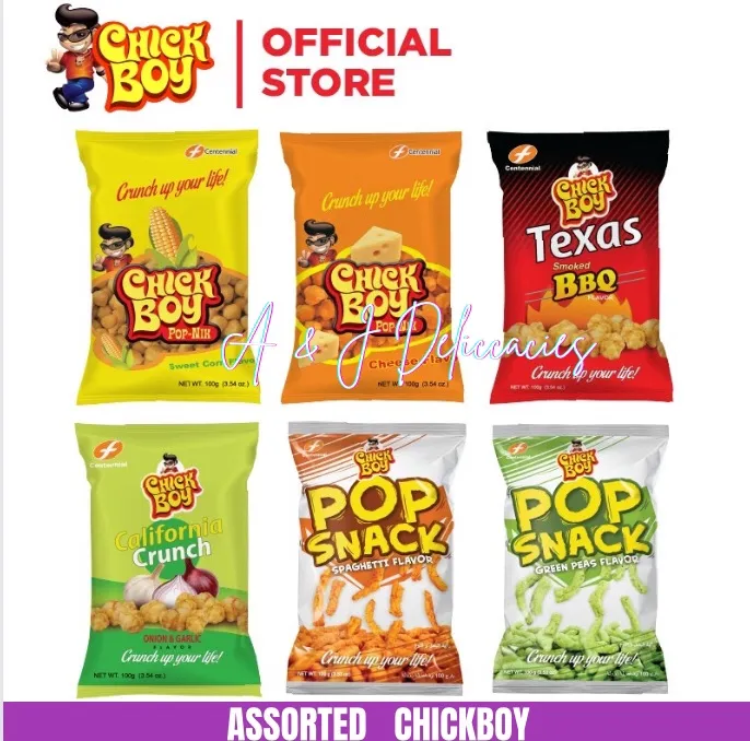 Chick Boy Cornick Pop Nick NET. WT. 100g (Sweet Corn, BBQ , Onion ...