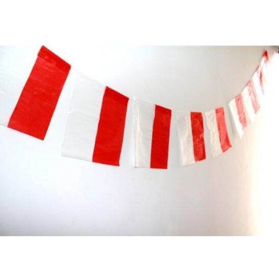 Bendera Tali Merah Putih Plastik 4 Meter 40 Bendera | Lazada Indonesia