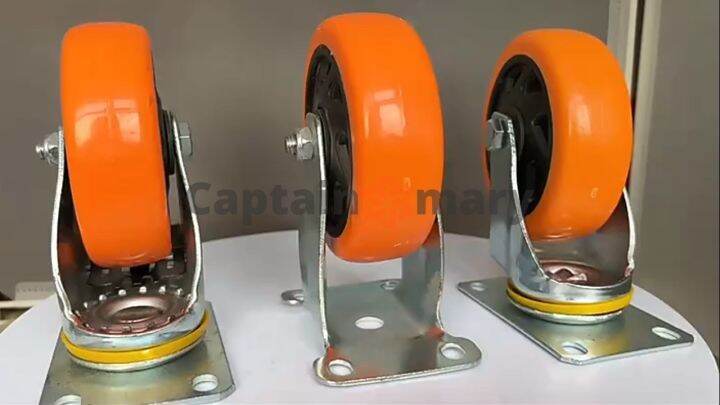 Orange caster wheel push cart wheel heavy duty Sizes 3" 4" 5" Fixed Swivel and Swivel with lock ...