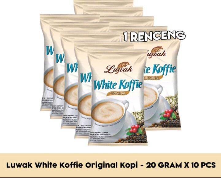 1 renceng isi 10 sachet (20gr) kopi luwak white coffe original | Lazada ...