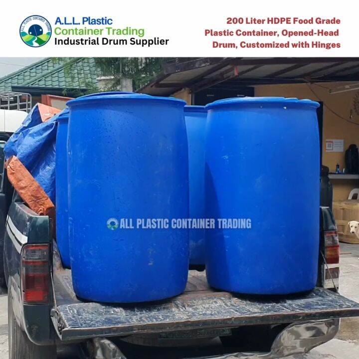 200 Liter HDPE Food Grade Plastic Container Drum, Opened-Head Drum ...