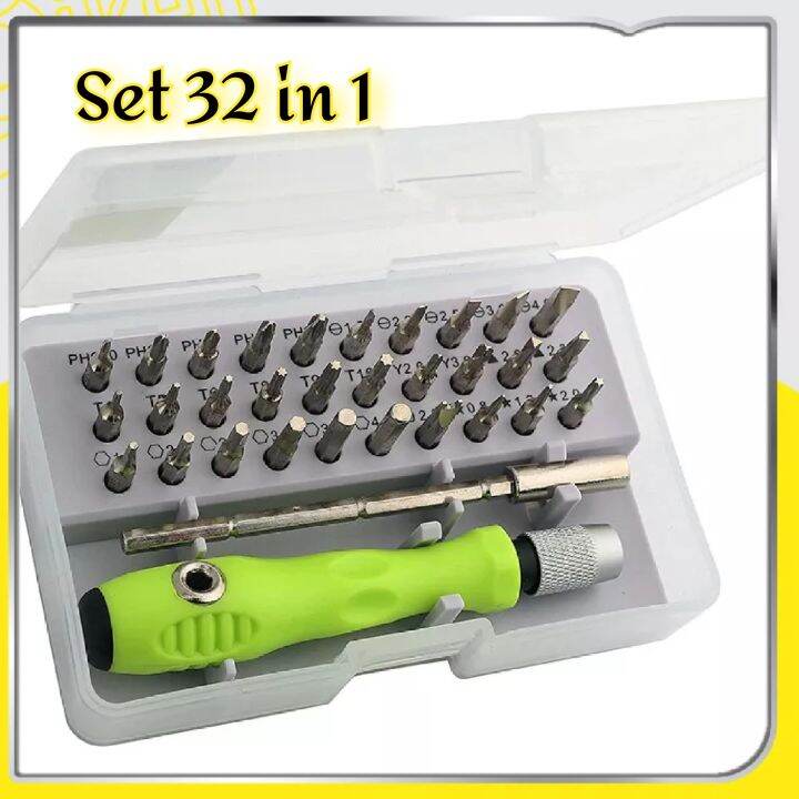 Obeng Set 32 in 1 Multi Screw Driver Set Repair Handphone komputer | Lazada Indonesia