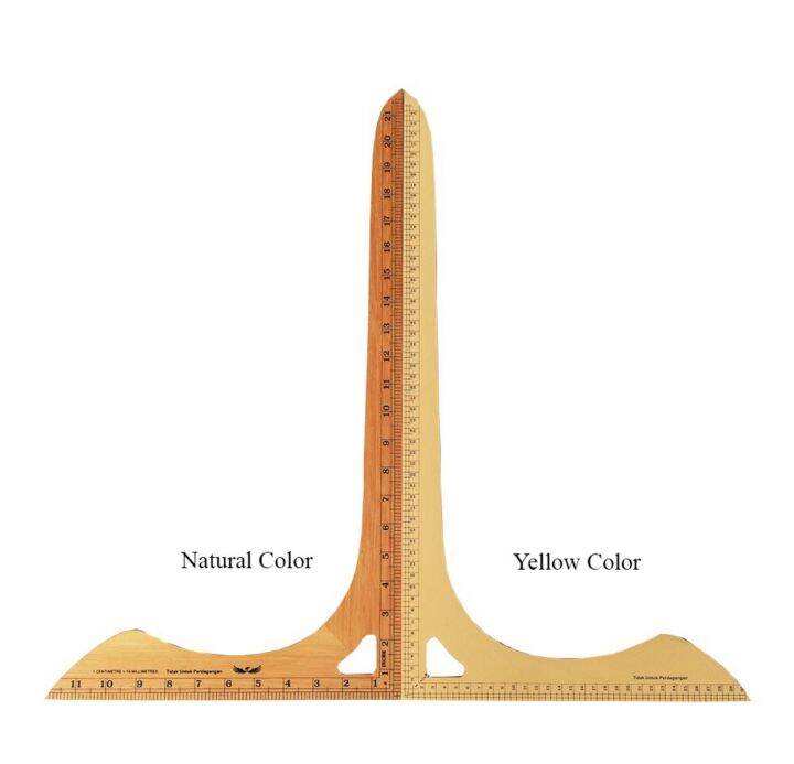 Wooden Tailoring Ruler ( L) 11" x 21" Pembaris Jahitan Kayu ( L ) 11" x ...