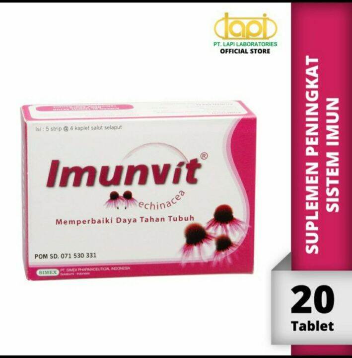 Imunvit Plus Echinacea Daya Tahan Tubuh,Imun Isi 20 ORIGINAL PT ...