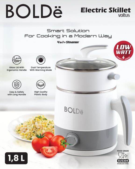 BOLDE ELECTRIC SKILLET VOLTUS / PANCI LISTRIK MULTIFUNGSI | Lazada ...