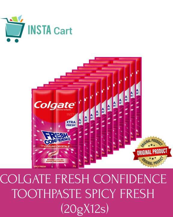 COLGATE FRESH CONFIDENCE TOOTHPASTE SPICY FRESH (20g X 12s) SACHET ...
