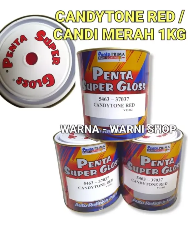 CAT DUCO PENTA CANDYTONE RED - CANDY MERAH - 1 KG - CAT PENTA SUPER ...