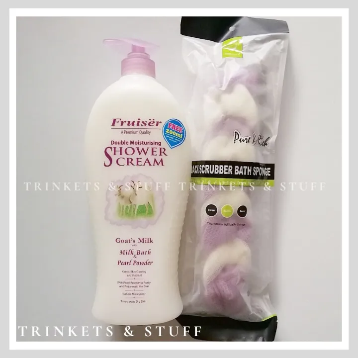 Fruiser Goat's Milk Double Moisturizing Shower Cream 1200ml with Back ...