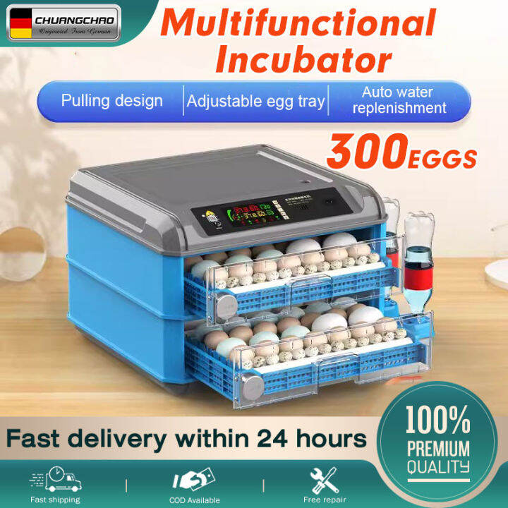 CHUANGCHAO 300 egg incubator fully automatic Drawer type incubator All-in-one hatching ...