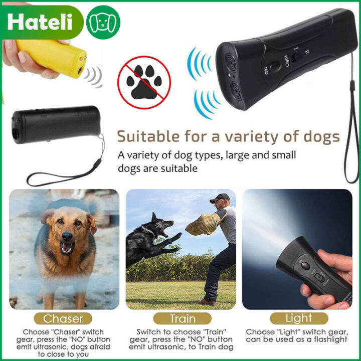 HATELI Pet Dog Repeller Anti Barking Stop Electric Shocker LED ...