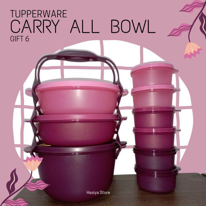 TUPPERWARE CARRY ALL BOWL WITH GIFT 6 PCS- RANTANG MAKANAN - RANTANG ...