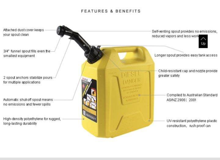 Diesel Tank, Diesel Container - Seaflo / Jerrycan 2.3 gallons/ 10Liters ...