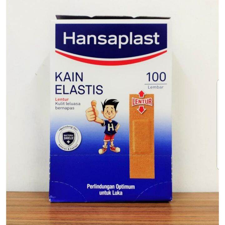 1 BOX HANSAPLAST KAIN ELASTIS ISI 100 LEMBAR hansaplast plaster plester ...