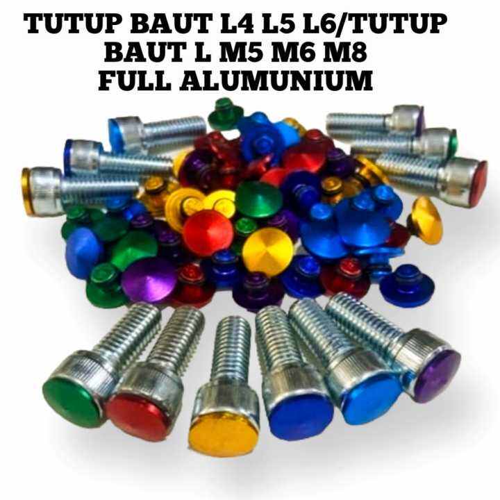 Tutup baut kunci L4 L5 L6 tutup baut L full alumunium tutup baut variasi | Lazada Indonesia