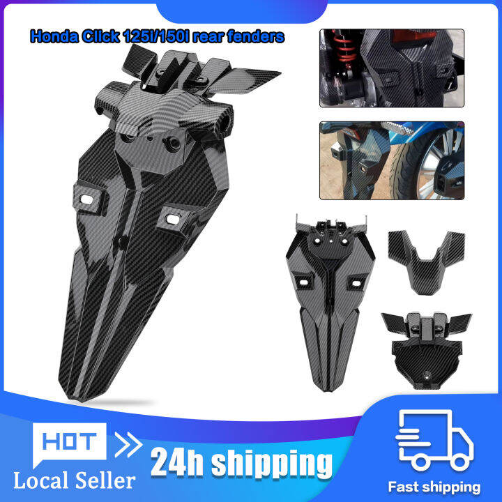 Motorcycle Honda Click 3-in-1 Set Garnish Rear Fender Cover Carbon ...
