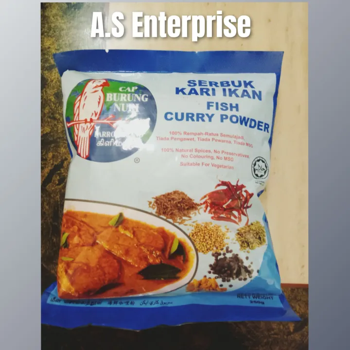 Serbuk Kari Ikan Cap Burung Nuri - 250g | Lazada