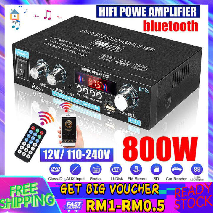 【Malaysia Spot Sale】AK35 800W Home Bluetooth Digital Amplifiers Audio ...