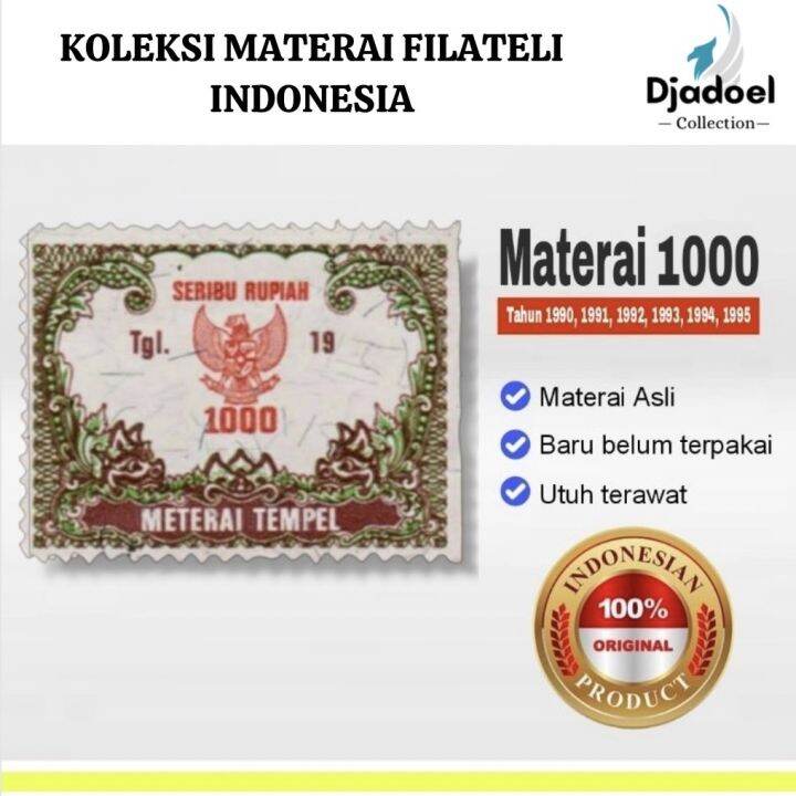 Materai 1000 Tahun 1991 1992 1993 1994 1995 Perangko Matrai Tempel Lama ...