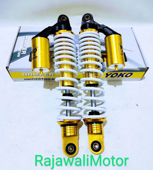 Yoko-Shock Belakang Tabung Atas 340MM Warna Putih Gold-Bisa Untuk Motor Supra, fit new, Revo ...
