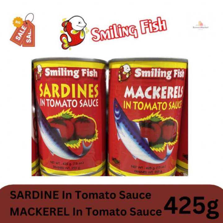 Smiling Fish Sardine In tomato & Mackerel In tomato (425g) | Lazada