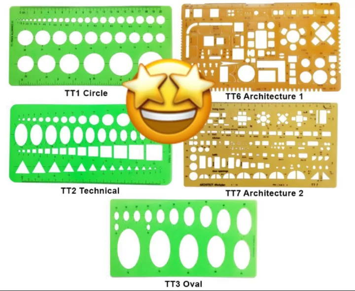 Technical Drawing Template Ruler / Template Stencil Ruler Architectural ...