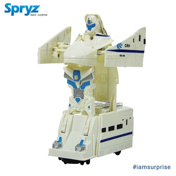 TERMURAH... SPRYZ Revam robo train mainan kereta berubah jadi robot ...