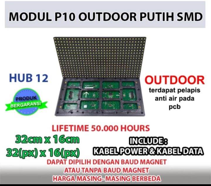 MODUL PANEL PUTIH RUNNING TEXT P10 SMD OUTDOOR | Lazada Indonesia