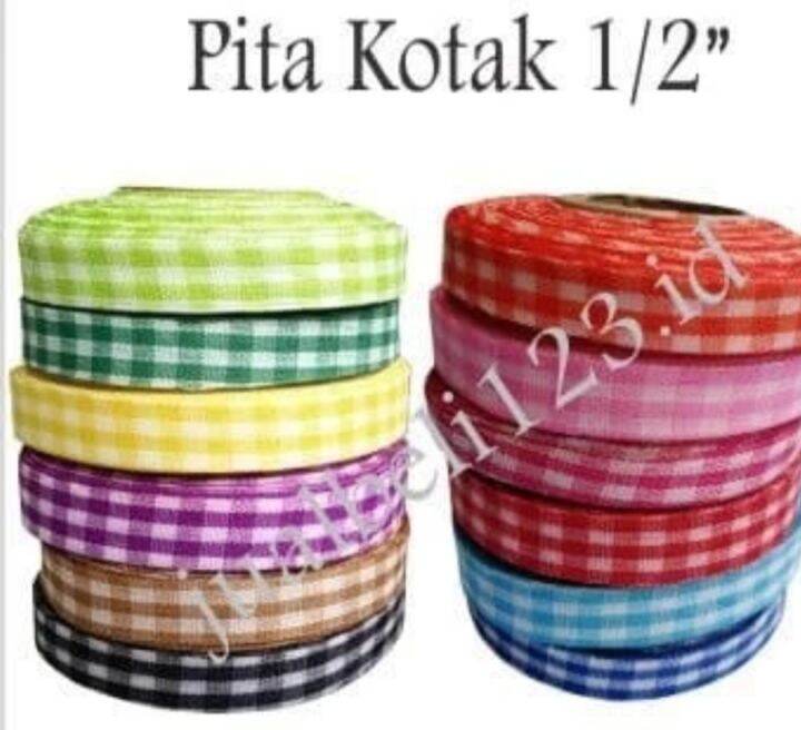 Pita Motif kotak 1/2 inch atau 1,25 cm | Lazada Indonesia
