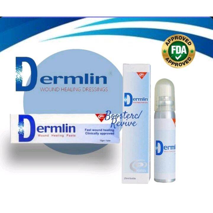 DERMLIN FAST WOUND HEALING PASTE 10G / WOUND HEALING SPRAY 35ML | Lazada PH