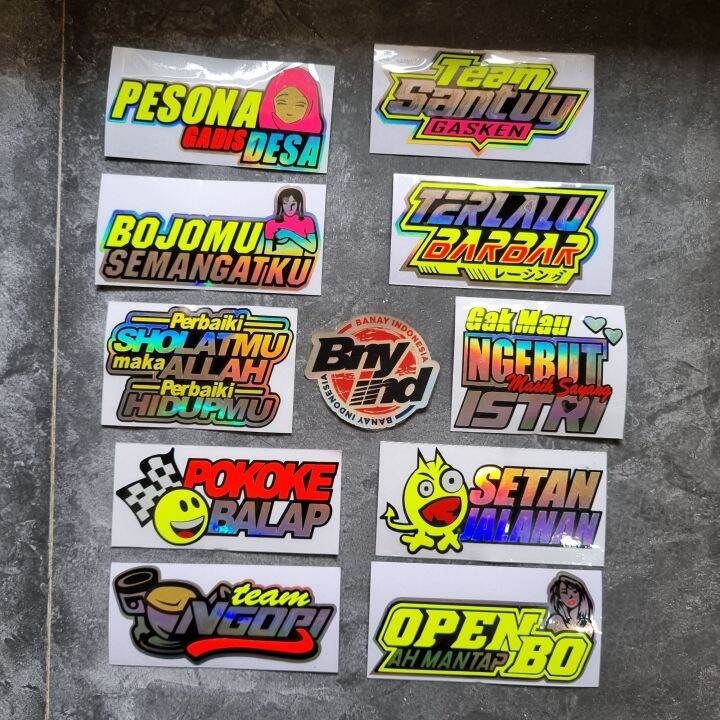 STICKER Stiker TEAM SANTUT TEAM NGOPI PESONA GADIS DESA DLL Cutting ...
