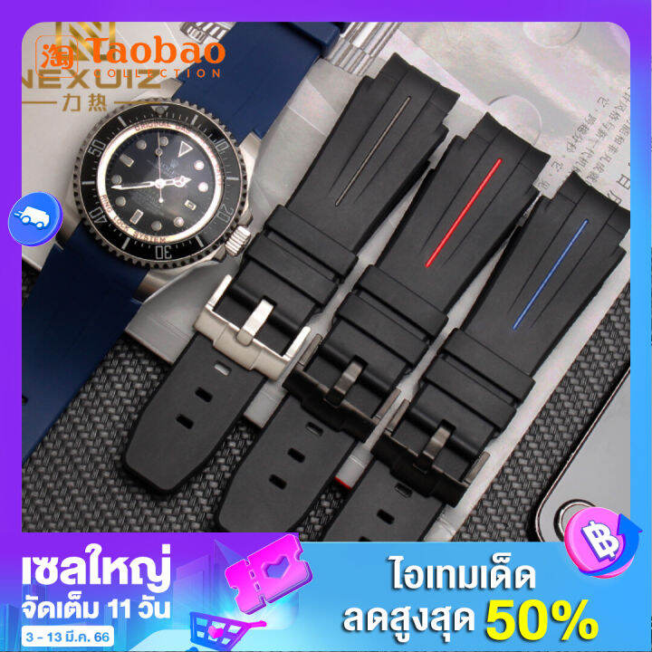 สายนาฬิกายางซิลิโคนเหมาะสำหรับสายนาฬิกา Rolex Ghost King Red ตัวอักษร ...