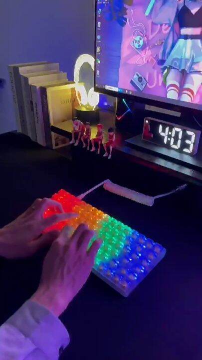 Bàn phím cơ TKL trong suốt K840 84 phím - 20 chế độ LED Rainbow - Hot-swap | Lazada.vn